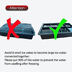 Alinana Ice Cube Tray with Lid, BPA Free Food Grade Ice Cube Molds for Whiskey, Large Silicone Ice Cube Tray for Cocktails