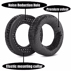 Upgrade Black Velvet Replacement Ear Cushion Earpads Compatible with Beyerdynamic DT990/dt990 pro / DT880 / DT770/PRO Headphones Memory Foam Ear Cups