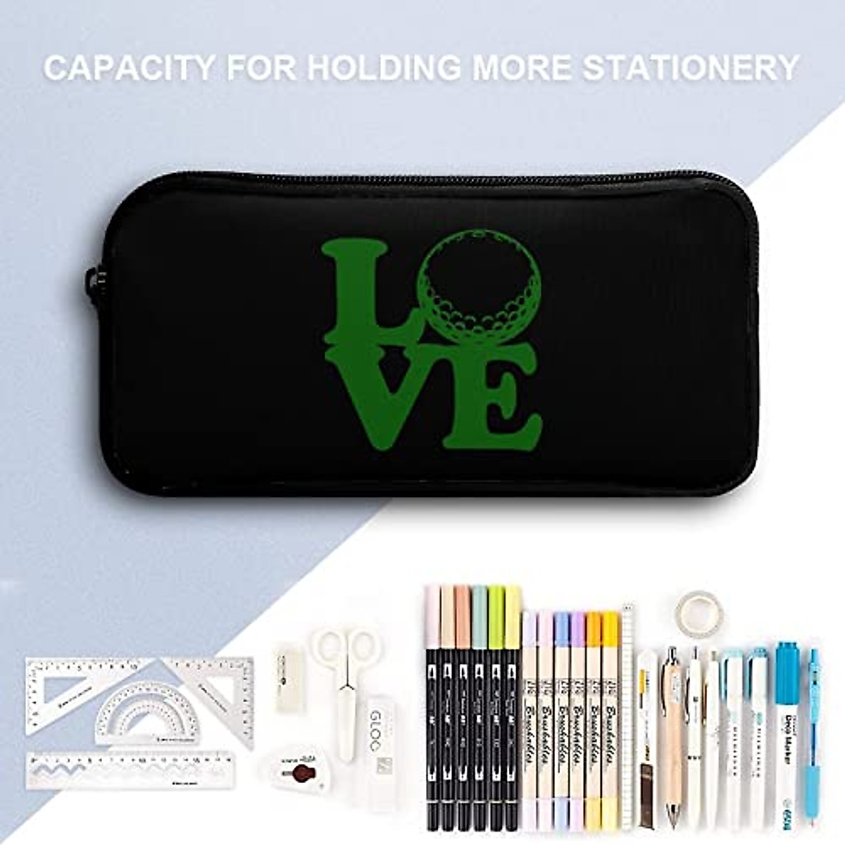 Love Golf Pencil Case Pencil Pouch Coin Pouch Cosmetic Bag Office Stationery Organizer