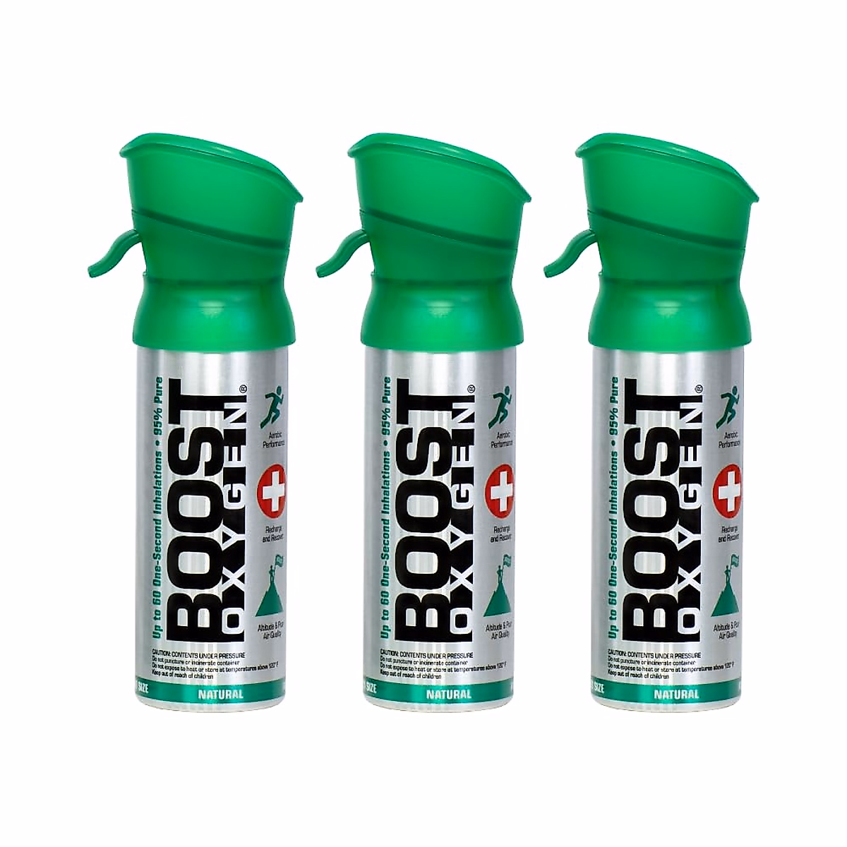 Boost Oxygen Pocket Size Natural 3L Canister | Respiratory Support for Aerobic Recovery, Altitude, Performance & Health (3 Pack)