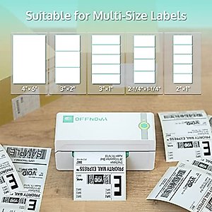OFFNOVA Bluetooth Label Printer, 4” x 6” Thermal Label Printer for Shipping Package and Small Business, Work with iOS, Android, Mac OS, Windows and Chromebook