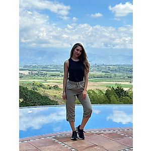 RBX Active Capri Pants for Women Joggers Stretch Lightweight Women’s Casual Pant Smoke Sage M