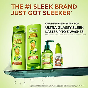 Garnier Fructis Sleek & Shine Shampoo, Conditioner + Moroccan Sleek Oil Set for Frizzy, Dry Hair, Argan Oil (3 Items), 1 Kit (Packaging May Vary)