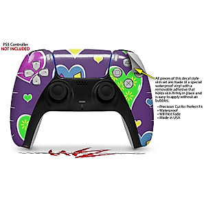 WraptorSkinz Skin Wrap compatible with Sony PS5 DualSense Controller Crazy Hearts (CONTROLLER NOT INCLUDED)