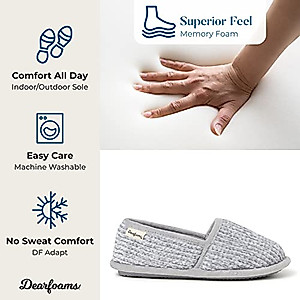 Dearfoams Women's Chenille A-Line Slipper, Sleet, Large