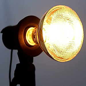 BONGBADA Heat Lamp Bulb PAR38 100 Watt 2 Pack Infrared Heavy Thickened Glass Lamp Bulb for Food Service, Brooder Bulb, Chicks, Pet, Bathroom, Light Therapy, Reptiles and Amphibian Use E26 Base (Clear)