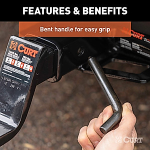 CURT 21578 Black Trailer Hitch Pin & Clip, 5/8-Inch Diameter, Fits 2-Inch Receiver