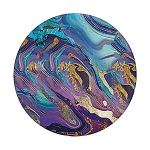 Beautiful Elegant Purple Blue-Gold Natural-Marble PopSockets PopGrip: Swappable Grip for Phones & Tablets