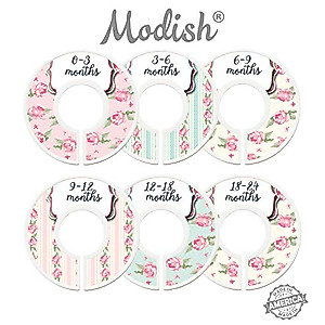 Modish Labels Baby Clothes Size Dividers, Baby Closet Organizers, Size Dividers, Baby Closet Organizers, Closet Dividers, Clothes Organizer, Nursery Décor, Girl, Flowers, Shabby Chic (Baby)