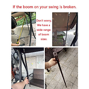 Metal Garden Swing Hanging Rods, Swing Replacement Rods, Round Metal Rods for Garden Swing Seat, Swing Boom, Swing Set Boom, Swing Pole. 2-Pack, Black Metal(90.5cm/35.63in)