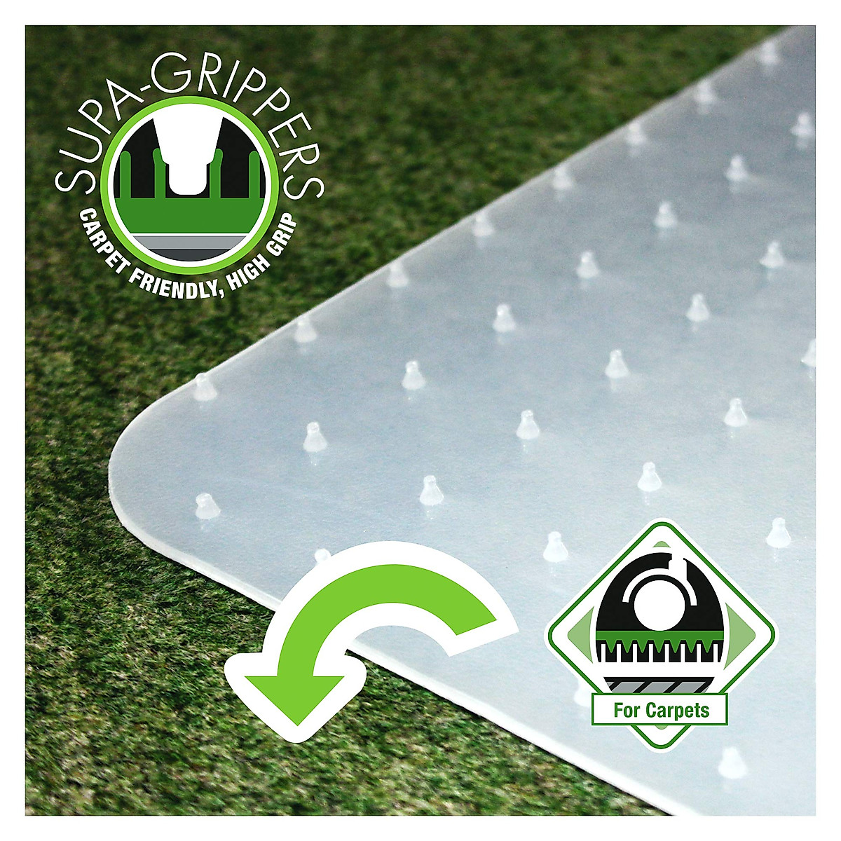 Marvelux Polypropylene Chair Mat for Low Pile Carpets and Carpet Tiles (up to 1/4" Thick), 29” x 46” White Office Carpet Protector, Rectangular, Eco-Friendly, Shipped Flat