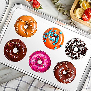 Baking Sheet, Yododo Stainless Steel Baking Pans Tray Cookie Sheet Toaster Oven Tray Pan Cookie Pan, Non Toxic & Healthy, Superior Mirror Finish & Rust Free, Easy Clean & Dishwasher Safe - 23½ inch