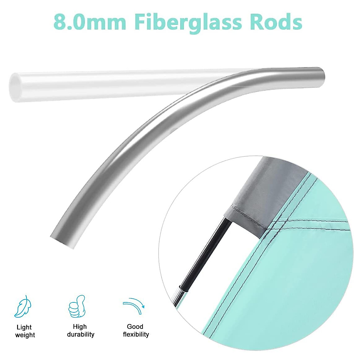 NXONE Beach Tent Sun Shade Shelter for 2-3 Person with UV Protection, Extended Floor, 3 Mesh Roll Up Windows & 8.0mm Fiberglass Rods丨Carry Bag Included (Mint Green)