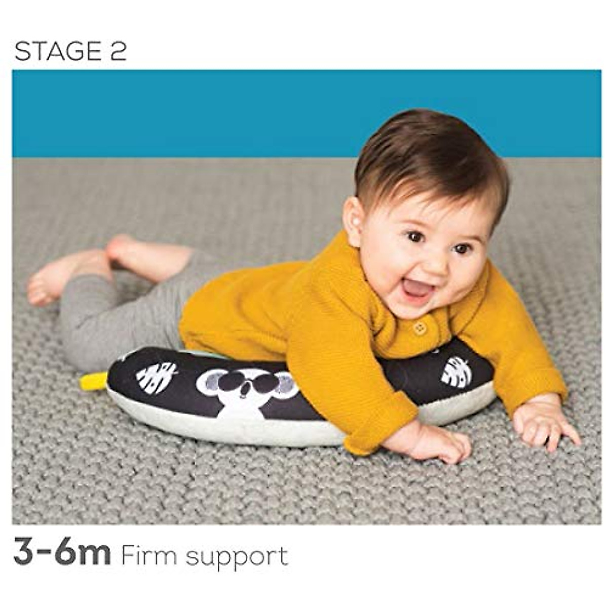 Taf Toys 2 in 1 Tummy-Time Soft Baby Developmental Pillow for 0-5 Months, Newborns and Infants Fun Play Time on Tummy