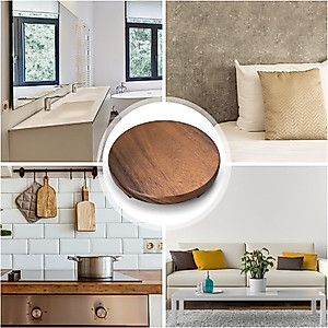 kulusion Walnut Wood Pedestal Stand, Decorative Wood Riser For Display, Farmhouse Decor Soap Tray, Displays Your Plant Bottles Candles for Your Home (Round,9 x 1.57Inch)