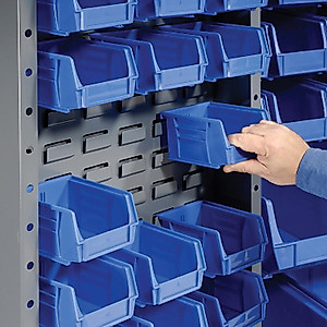 Global Industrial Bin Cabinet with 156 Blue Bins, 38x24x72, Assembled