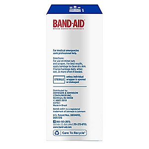 Band-Aid Brand Tru-Stay Sheer Strips Adhesive Bandages for First Aid and Wound Care, Assorted Sizes, 80 ct
