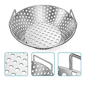 Skyflame 14 Inch Stainless Steel Charcoal Basket Accessories Compatible with Kamado Joe Classic | Large Big Green Egg | Pit Boss | Louisiana Grills & Other Grills - New Version of Hollow Holes Design