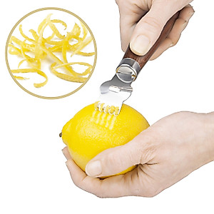 Final Touch Bar Knife & Zester Set - Multi-Function Design for Effortless Cocktail Prep - Adjacent Edge Handle, Stainless Steel Blade, Bottle Opener, and Zester Included (FTA2110)