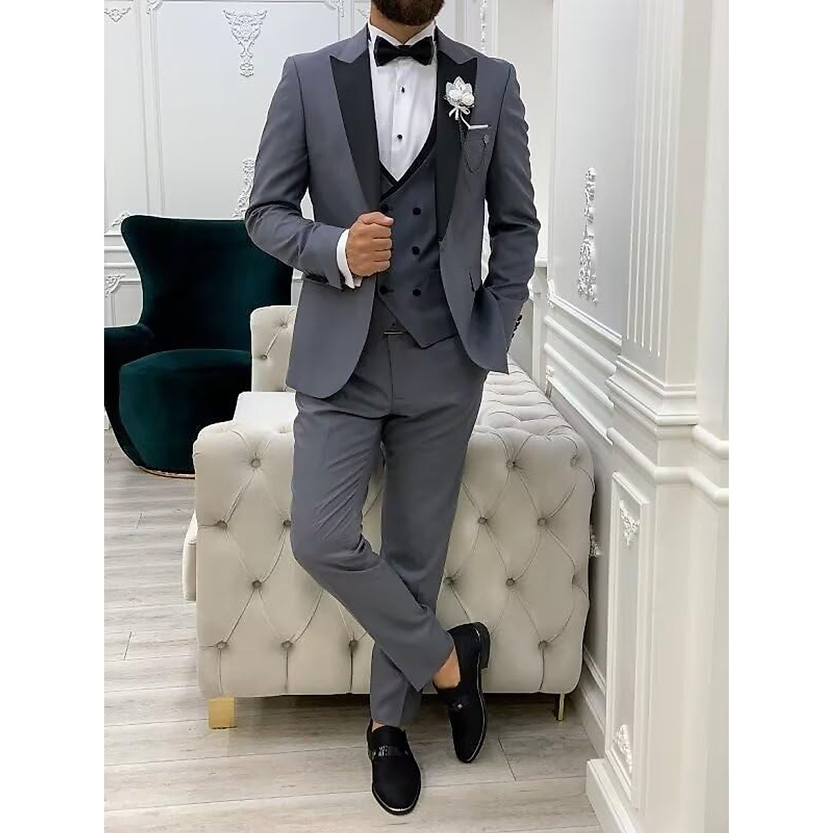 HUUTOE Red Suit Men Red Tuxedo for Men Wedding Mens Tuxedo Suit Set Tuxedo Suits for Men Tuxedo Size M