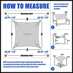 Royal Shade 8' x 12' Cream Rectangle Sun Shade Sail Canopy Outdoor Patio Fabric Screen Awning RTAPR0812 - UPF50+ 95% UV Blockage, Heavy Duty, Water & Air Permeable (We Make Custom Size)