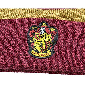Harry Potter Hogwarts Houses Knit Gryffindor Scarf & Pom Beanie Set (Gyffindor)
