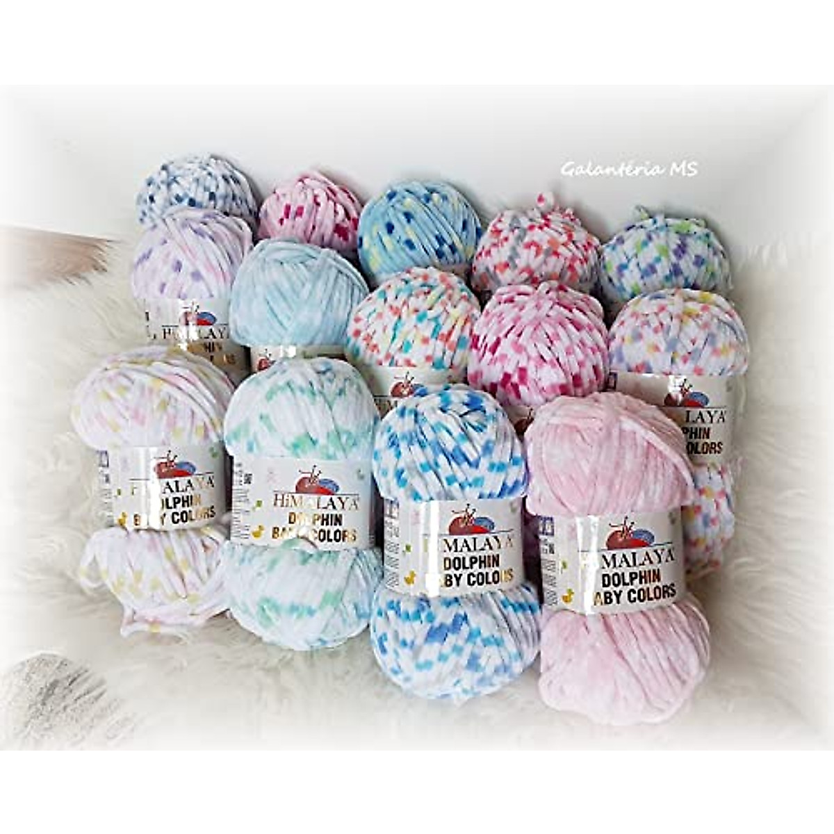 Himalaya Dolphin Baby Colors, Each Skein 100 Gr/3,5 oz, 120 mt/ 132 yd, Super Bulky Yarn, Blanket Yarn, Velvet Yarn, Knitting Yarn, Amigurumi Yarn, Baby Yarn (80425)
