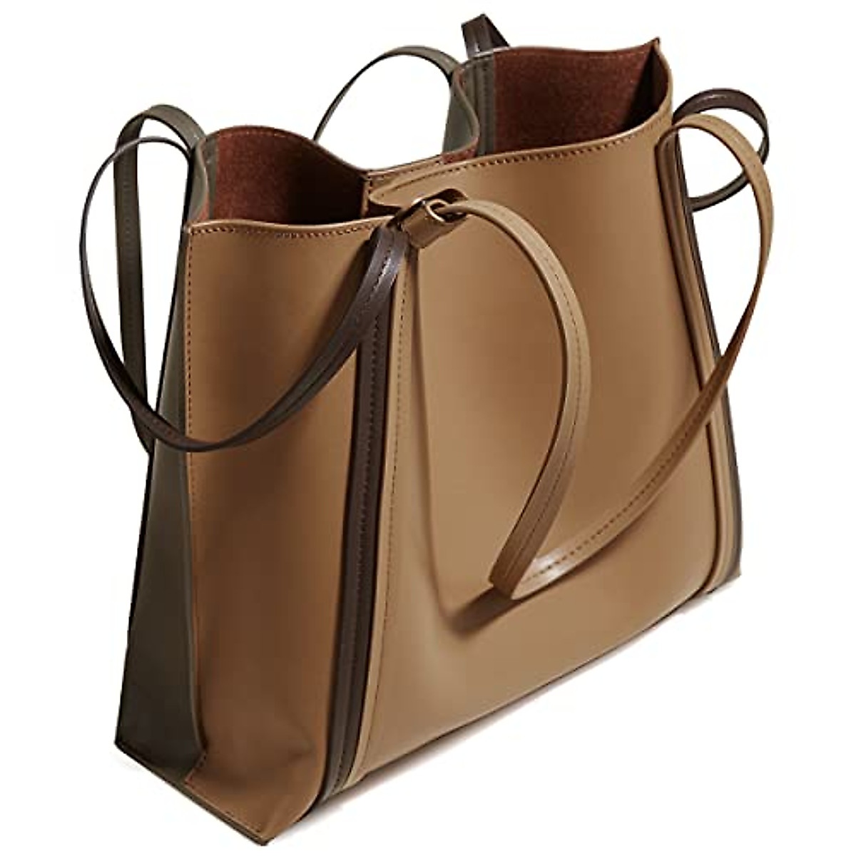 FOXLOVER Genuine Leather Tote Shoulder Bag for Women Ladies Handbags Purse with Removable Inner Zipper Bag