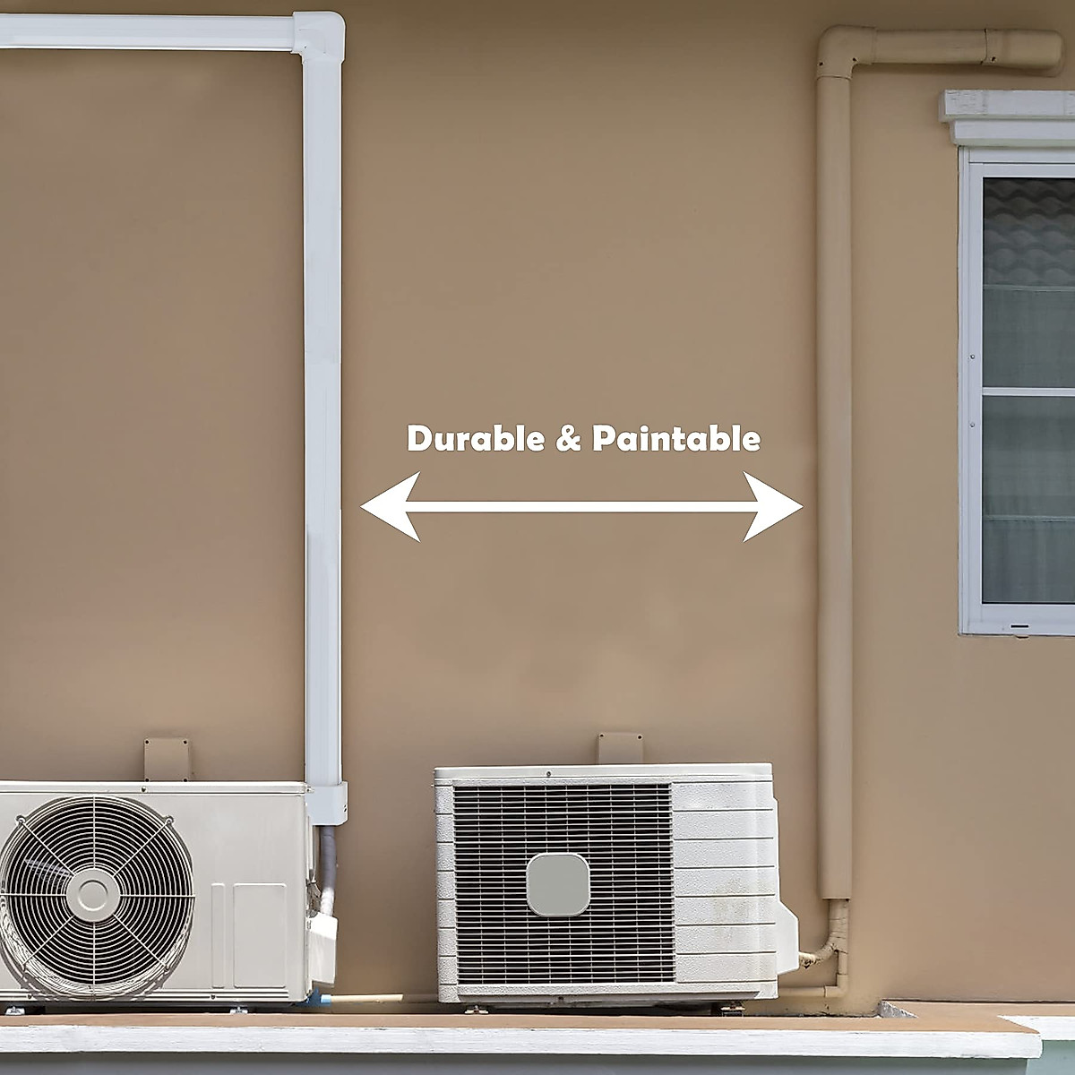 GCGOODS 3" W Wall Entry Cap, Decorative PVC Lineset Cover Kit Parts Accessories for Ductless Mini Split Air Conditioners, Central AC and Heat Pumps