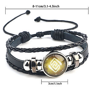 UTIEHD Genshin Impact Bracelet 7 Pcs, Animne Luminous Bracelet, Element Luminous Bracelets Glow in Dark, God's Eye Time Gem Bracelet of Fire, Ice, Wind, Grass, Rock, Thunder, Water