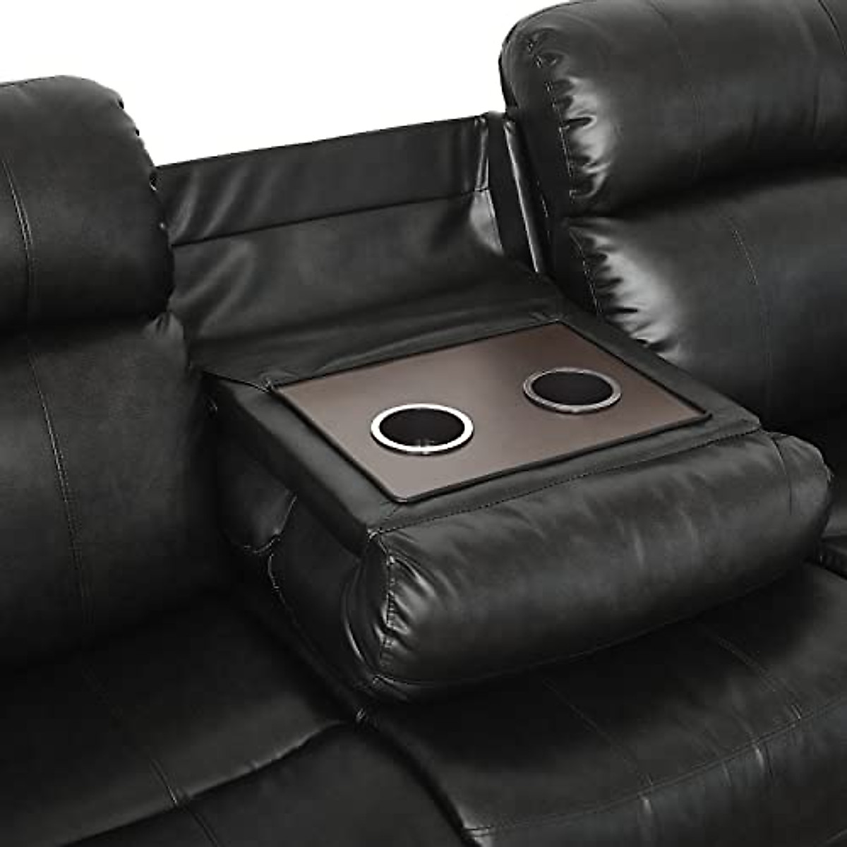 Lexicon Odeum Manual Double Reclining Sofa, Black