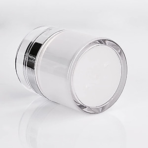 GSHLLO 3 Pcs 15g Airless Pump Jars Empty Cosmetic Jars Makeup Lotions Creams Travel Container Refillable Vacuum Bottles Portable Lotion Dispenser