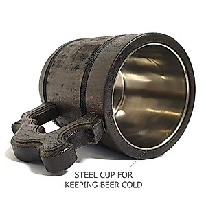 Adeptus Custodes Wooden Beer Mug, 40k Engraved Beer Stein, Custom Beer Gift for Gamer, Handmade Wooden Tankard