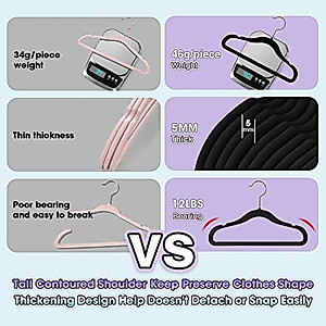 Ulimart Velvet Baby Hangers (11.4 Inch-50 pcs),Baby Clothes Hangers Ideal for Everyday Standard Use,Baby Hangers for Closet,Durable Infant/Toddler Hangers Black Hangers