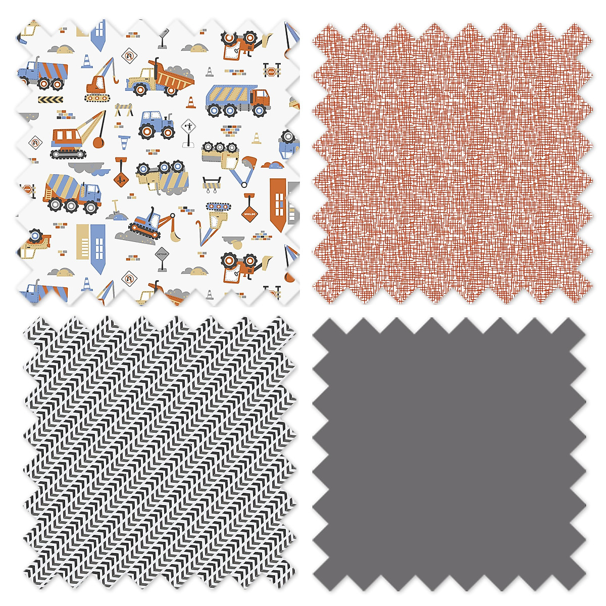 Bacati - Toy Chest Construction Yellow/Orange/Grey/Blue Boys