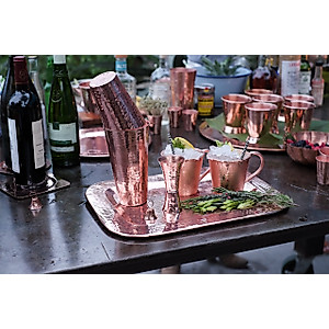 Sertodo Copper Boston Maraka Cocktail Shaker Set, Hand Hammered 100% Pure Copper, 18 oz Cup, 30 oz Cup