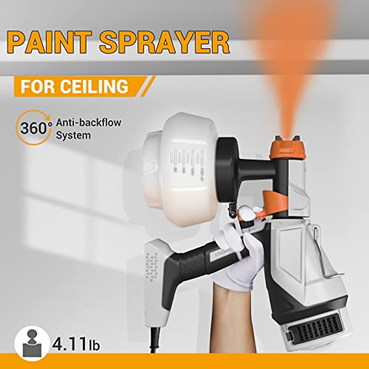 BATAVIA Paint Sprayer, HVLP Electric Spray Paint Gun, 1200ML, 4 Nozzles, 3 Patterns, Paint Sprayer for House Painting, Home Interior and Exterior, Furniture, Fence, Walls, Cabinet, Ceiling BSG0140