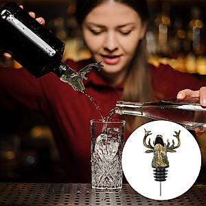 LUOZZY 3 Pcs Christmas Elk Wine Stopper Decorative Antler Wine Stopper Wine Pourer Christmas Party Supplies