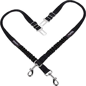 Vastar Dog Seat Belt Harness, 2 Packs Pet Dog Seat Belt Leash Adjustable Dog Cat Safety Leads Harness, Vehicle Car Seatbelt Harness for Pets with Elastic Nylon Bungee Buffer for Shock Attenuation