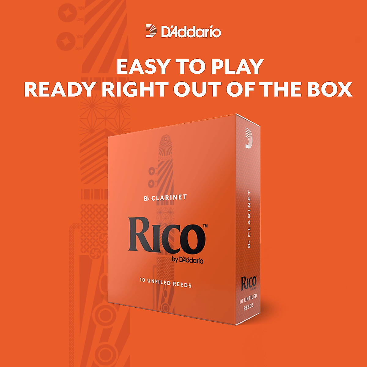 D'Addario Rico Bb Clarinet Reeds, Strength 2, Pack of 10