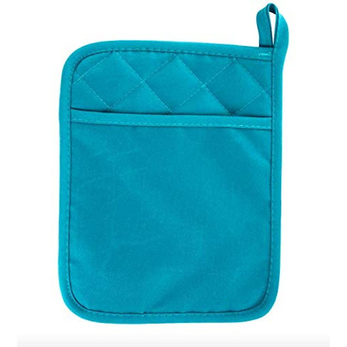 Jalpa Turquoise Pot Holders, Neoprene Oven Pot Holder with Pocket 8"x8.5" Dual-Function Hot Pad Set for Finger Hand Wrist Protection Heat Resistant - Pack of 6 (six)