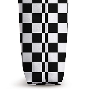 Womens Black and White Checkered Pattern Tote Bag