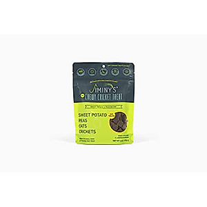 Jiminy's Cricket Treats - Chewy Hypoallergenic Dog Treats, 100% Made in The USA, Cricket Dog Treats, Gluten-Free, Sustainable, All Natural Dog Treats, High Protein - Sweet Potato & Pea, 6oz Bag