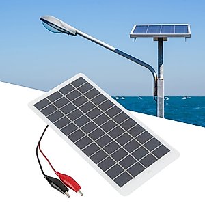 Silicon Solar Panel, 5W 12V Polycrystalline Silicon Solar Panel High Efficiency Energy Saving Solar Cell Battery Charger for Electrical Appliances, Emergency Lights, Advertising Lights