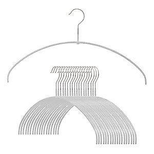 Mawa Narrow Petite Clothing Hangers, Steel Hanger with Non-Slip Coating, for Shirts, Dresses, Camisoles, T-Shirts, Space-Saving, 360-degree Rotatable Hook, 20 Count (Pack of 1)