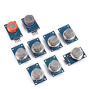 MQ-2 MQ-3 MQ-4 MQ-5 MQ-6 MQ-7 MQ-8 MQ-9 MQ-135 Smoke Detection liquefied Methane Gas Sensor Module for Arduino (9pcs)