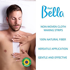 Depil Bella Non-Woven Cloth Waxing Strips | 100% Natural Fiber | For Hair Removal at Home and Professional Use (100 Strips)