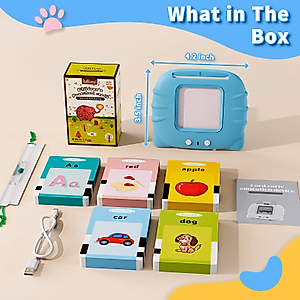 Aullsaty Toddler Toys Talking Flash Cards for 1 2 3 4 5 6 Year Old Boys and Girls, Autism Sensory Toys for Autistic Children, Learning Educational Montessori Speech Therapy 248 Sight Words Kids Gifts