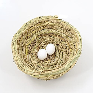 Yu’s north Bird Breeding Nest Bed for Parakeet Cockatiel Canary Lovebird and Small Parrot Cage Hatching Nesting Box (Straw)