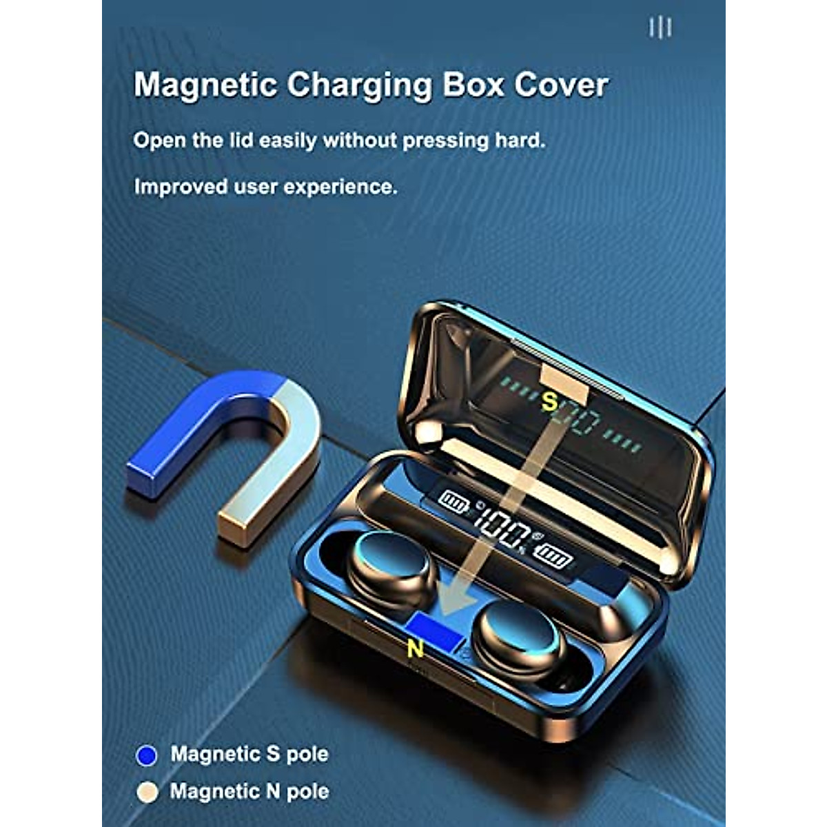 Wireless Stereo Noise Cancelling Bluetooth Waterproof Earbuds with Charging Case